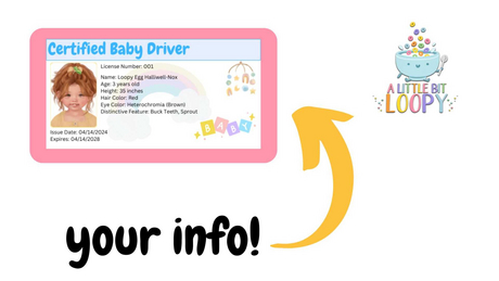 Second Life Marketplace - a little bit loopy - Custom Baby Driver's License